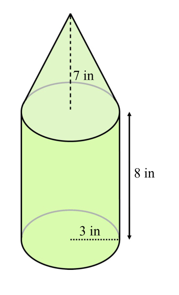 Solved Find the surface area of the solid shown above. The | Chegg.com